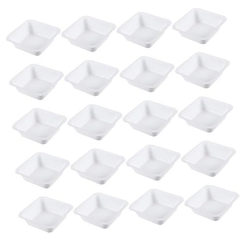 OKUMEYR 50pcs Weighing Pan Reusable Weigh Boats Square Weighing Boat ...
