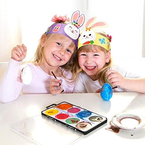 12 Pieces Easter Craft Kit Bunny Headbands Easter Party Decorations Fun ...