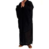 Amazon.com: ZooBoo Summer Buddhist Shaolin Monk Robe Cotton Long Robes ...