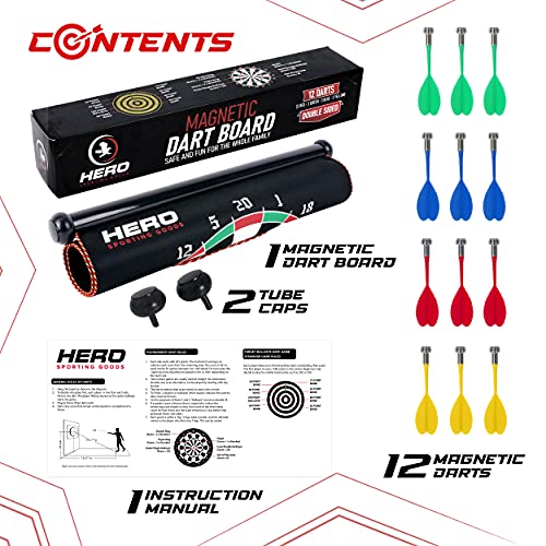 Magnetic Dart Board - Includes 12 Magnetic Darts - Double Sided ...