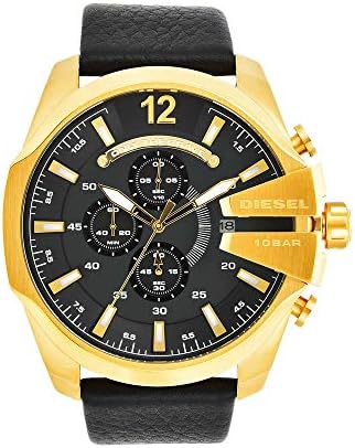 Diesel Men's Mega Chief Quartz Stainless Steel and Leather Chronograph ...