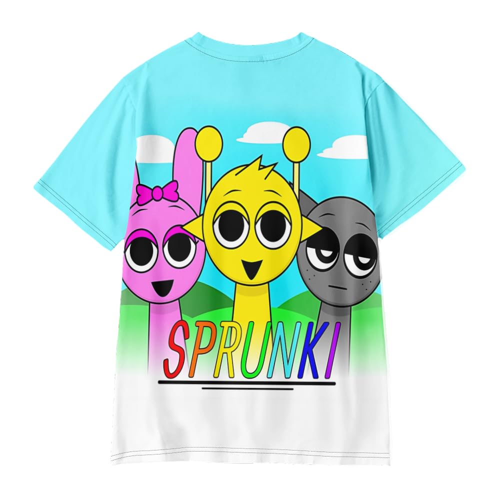 Sprunki Figure Shirt For Fans Gift Boys Sprunki T-Shirt Kids Sprunki 3D ...