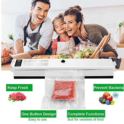 Goscien Food Vacuum Sealer Machine, One-Button Sealer Sealing System for Dry & Moist Food ...