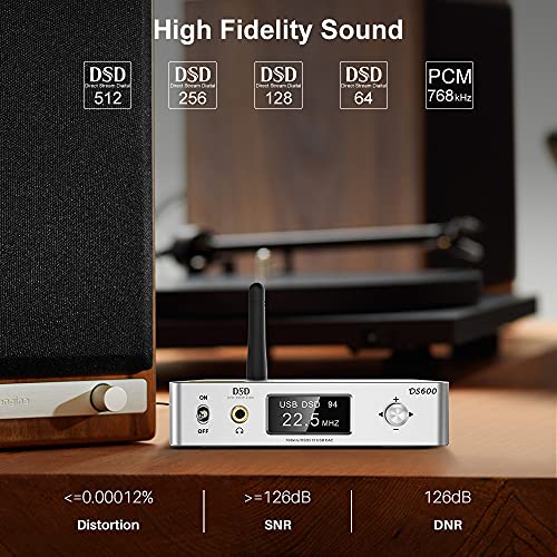 1Mii DS600 USB DAC HiFi, Bluetooth Receiver LDAC Hi-Res AptX HD, Audio ...