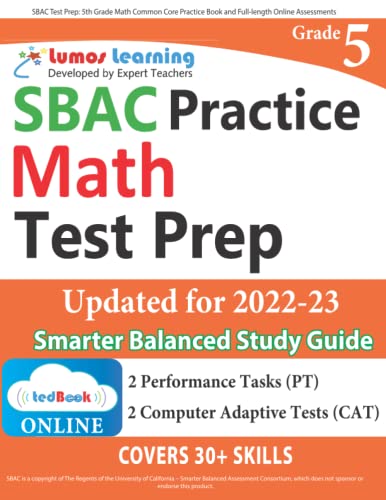 SBAC Test Prep: 5th Grade Math Common Core Practice Book and Full ...