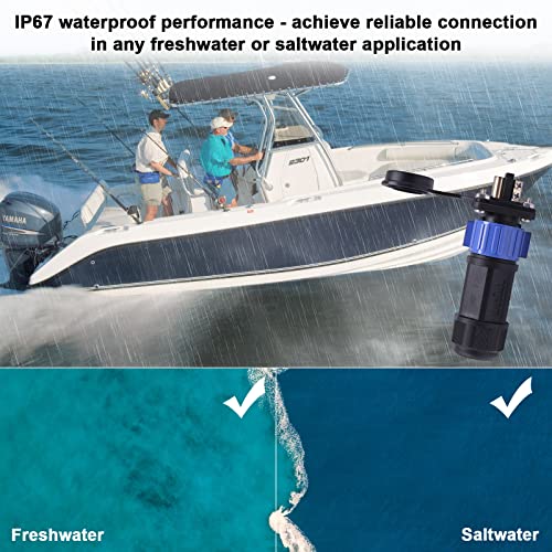 Trolling Motor Plug Receptacle Set, Briidea Marine Boat DC Power ...