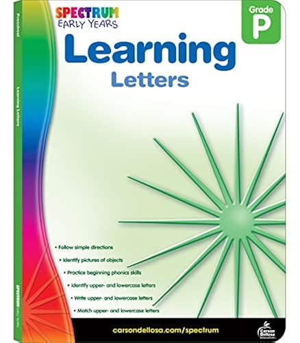 Spectrum Learning Letters Preschool Workbooks, Ages 4 to 6, Preschool ...