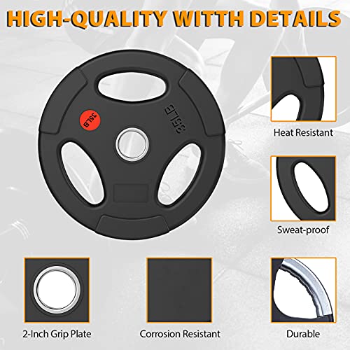 Balelinko 2-Inch Olympic Grip Plate Iron Weight Plate for Strength ...