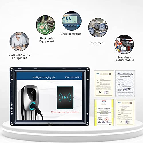 SCBRHMI 8 Inch HMI Smart TFT LCD Display Module With Controller + Program + Touch + UART Serial ...