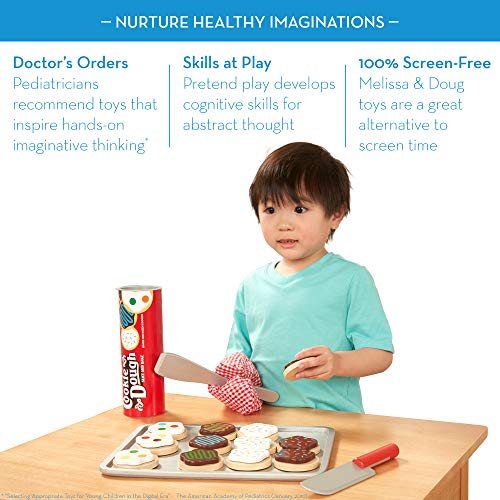 Melissa & Doug Slice and Bake Wooden Cookie Play Food Set - Pretend ...