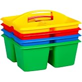 Amazon.com: Really Good Stuff 4-Compartment Caddies - Neon -Set of 4 ...