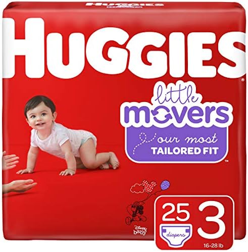 HUGGIES Little Movers Diapers, Size 3 (16-28 lb.), 25 Ct. (Packaging ...