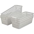 Amazon.com: Fiazony 6-Pack Small Plastic Storage Baskets / Trays ...