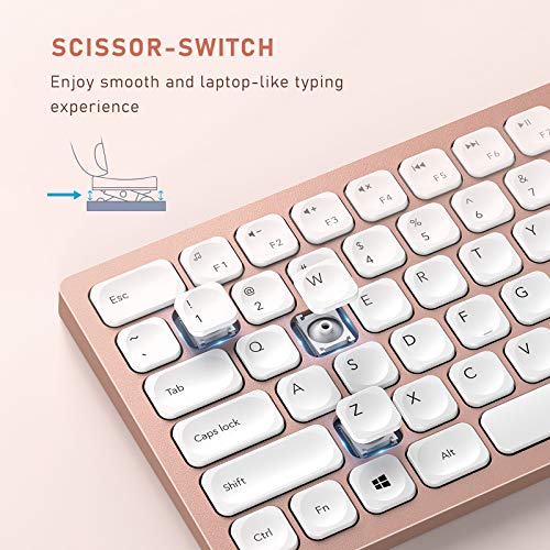 Rechargeable Wireless Keyboard Mouse Combo Seenda Ultra Quiet Full Sized Cordless Keyboard And