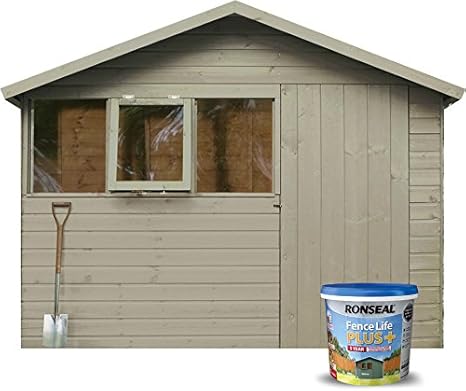 Ronseal 9L Fence Life Plus Garden Shed & Fence Paint UV Potection-All ...
