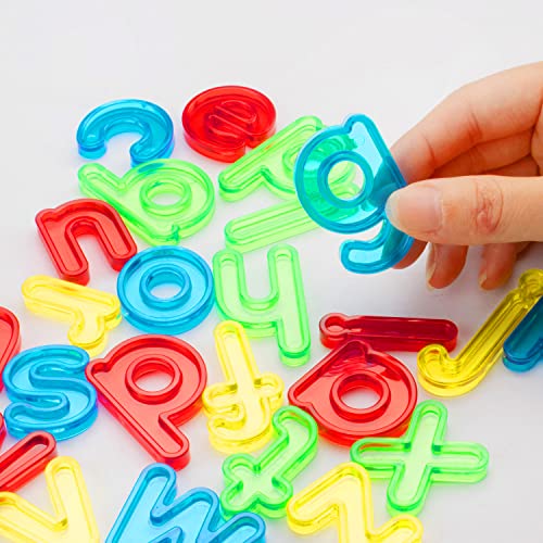 62 Pcs Plastic Practice Set Transparent Letters and Numbers Colorful ...