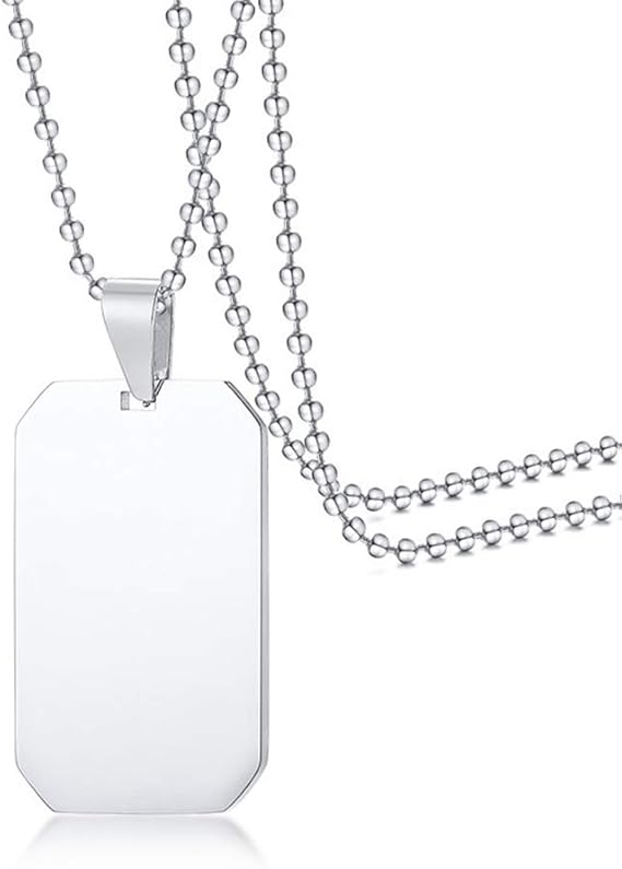 Rockyu Military Dog Tag Chains for Men Women Silver Stainless Steel ...