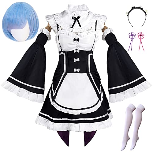 Mua Lmetsky Rem Ram Cosplay Costume Dress Natsuki Subaru costume Re ...