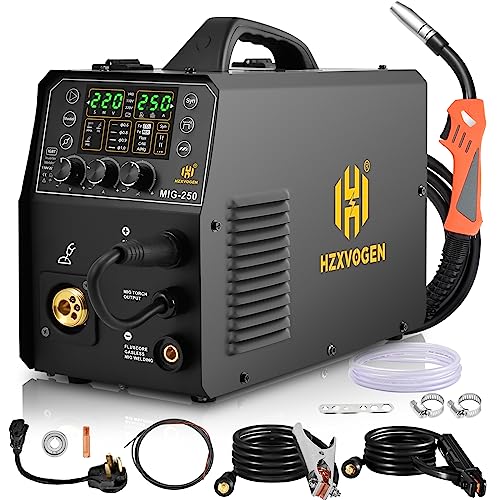 HZXVOGEN 250A Aluminum MIG Welder 6 in 1 LED Display Multiprocess ...