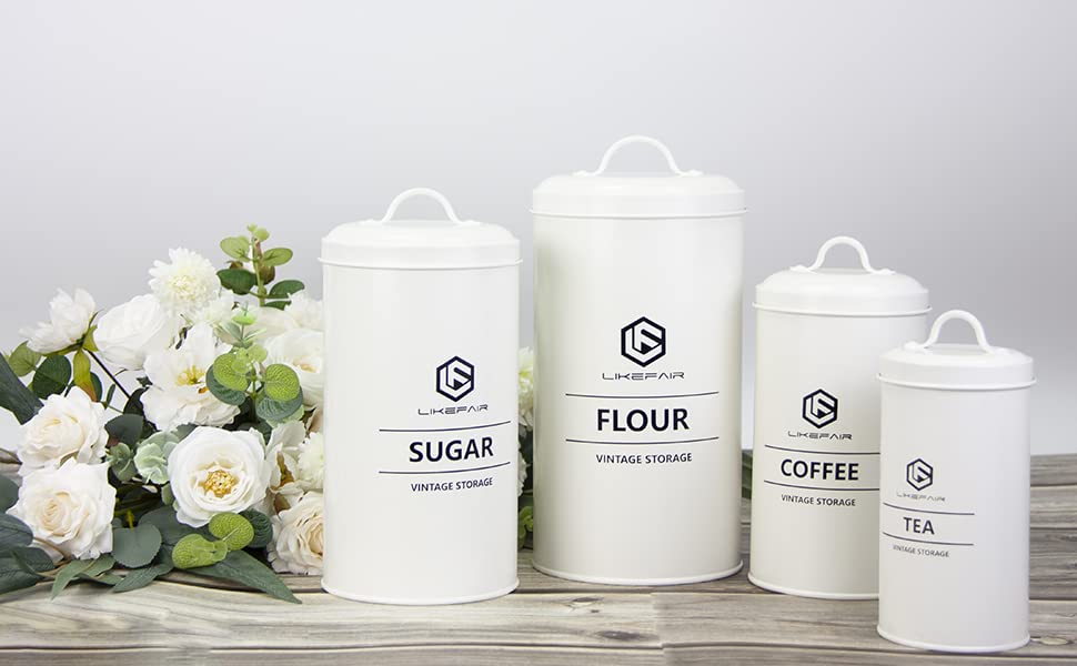 LF LIKEFAIR Farmhouse Kitchen Canisters Vintage Kitchen Canisters ...