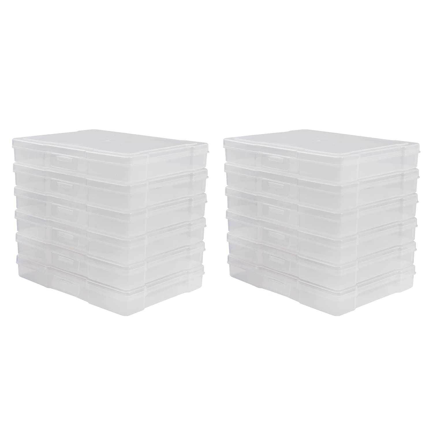 novelinks 12 Pack 5"x7" Clear Photo Storage Boxes – Plastic Picture ...