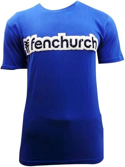 Mens Fenchurch Blue T Shirt Crew Neck Size Medium: Amazon.co.uk: Clothing