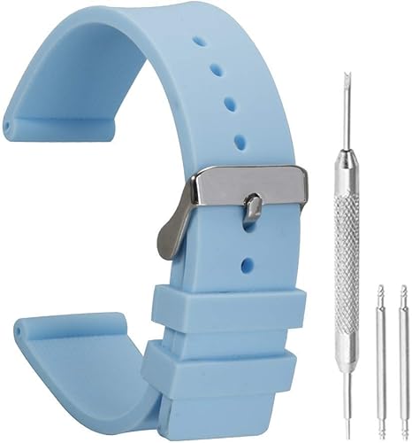 12mm Fresh Blue Silicone Watch Band Sport Watch Strap Rubber for Ladies ...