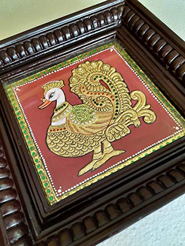 Buy JLine Arts Annam Swan/Anna Pakshi Tanjore Painting Size 8 x 8 ...