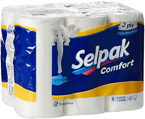 Selpak Comfort Kitchen Paper Towel 90 Sheets X 2Ply, Pack Of 24 Rolls ...