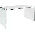 Amazon.com: Neos Modern Furniture Bent Glass Computer Desk Contemporary ...
