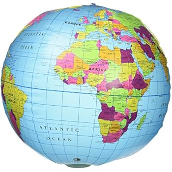 Amazon.com: Inflatable Globe Blow Up Globe World Map Atlas Ball Earth ...
