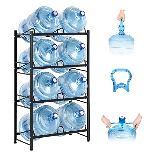 5 Gallon Water Bottle Holder, 4 Tier Water Jug Rack, Water Cooler Jug ...