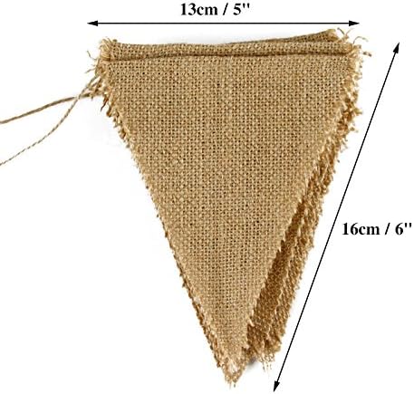 jijAcraft 3.7M Rustic Burlap Banner Bunting,Burlap Triangle Flags ...