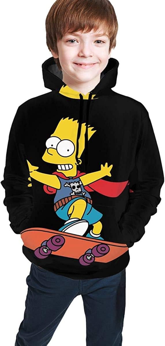 Bart Simp-Son - Chaqueta con capucha para adolescente, diseño divertido ...