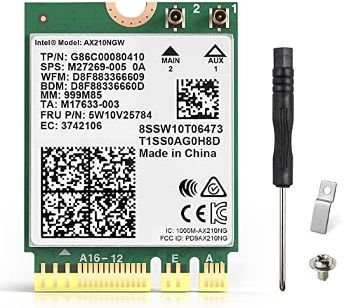 EDUP AX210NGW Wi-Fi 6E Card Bluetooth 5.3 Tri-Band 5400Mbps to 6GHz Network Adapter 802.11AX MU ...