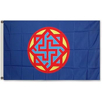 Amazon.com : Russian Slavic Aryan Valkyrja Valkyrie Runes Flag Banner ...