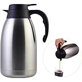 Amazon.com: EAMATE Thermal Coffee Carafe, 68 Oz (2 Liter) Stainless Steel Vacuum Insulated ...