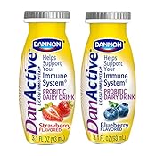 Dannon DanActive Probiotic Yogurt Drink, Strawberry & Blueberry Variety ...