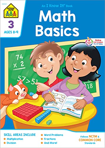 Amazon.com: School Zone - Math Basics 3 Workbook - 32 Pages, Ages 7 to ...