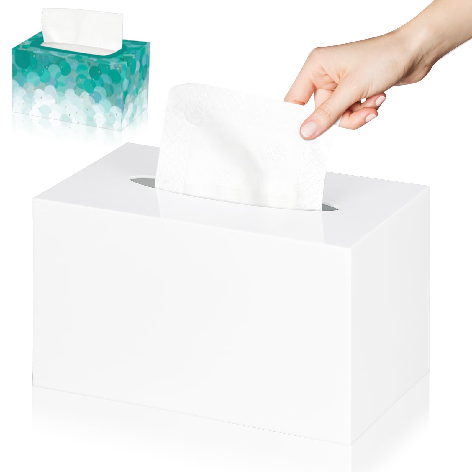 Acrylic Hand Towels Pop Up Box White Hand Towels Box Cover Rectangle ...