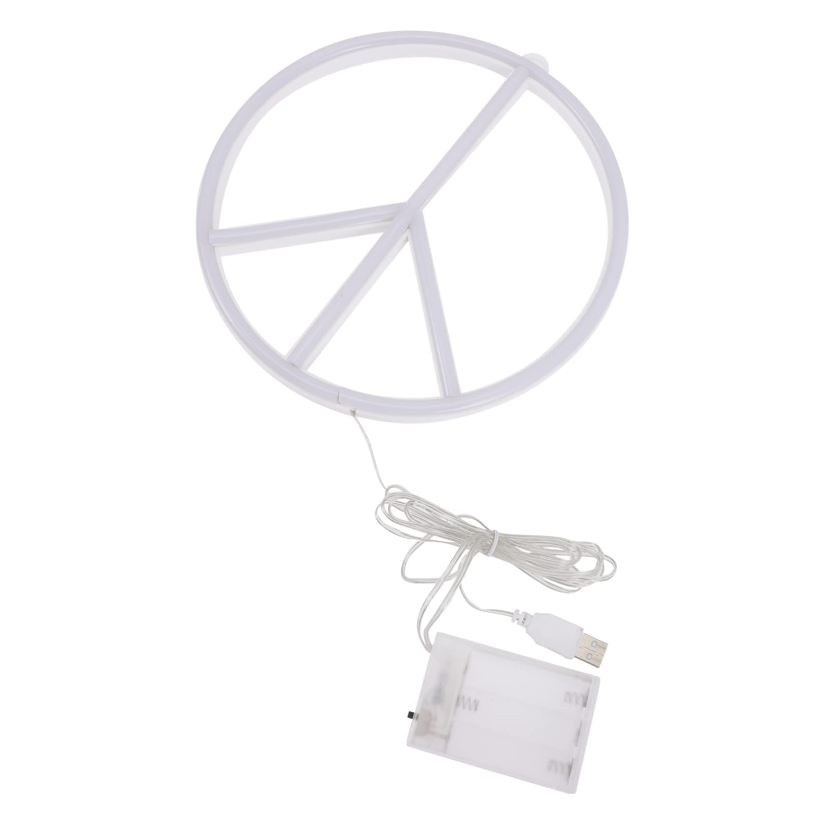 LED Peace Sign Neon Light Creative Peace Symbol Neon Sign Light White ...
