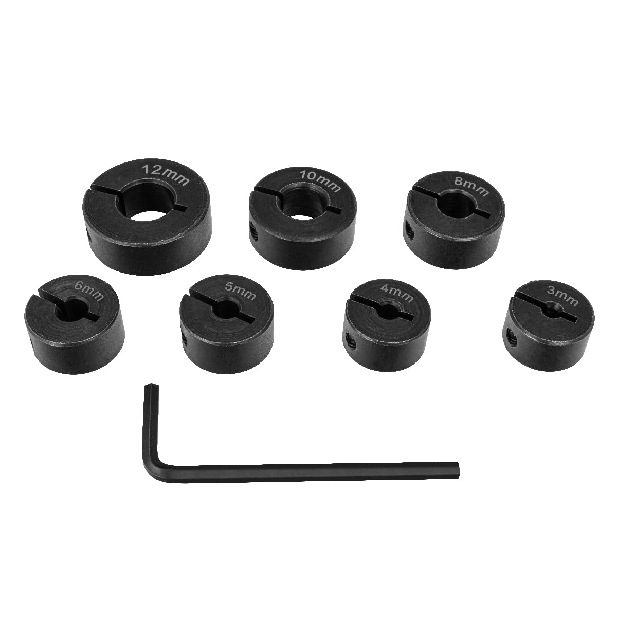 POWERTEC Drill Bit Stop Collar Kit with Metric System Size Markings - 7 ...