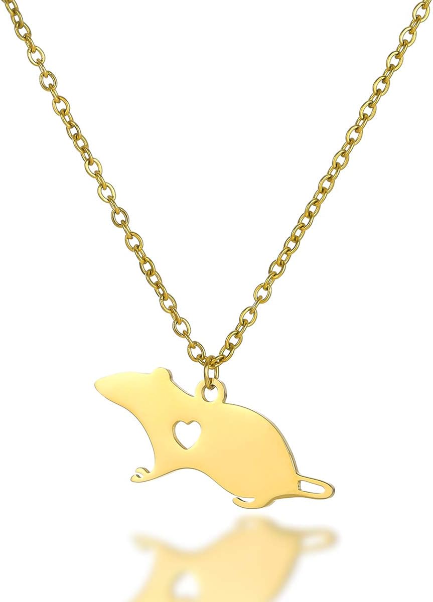Amazon.com: Cute Mouse Accessories Rat Pendant Necklace Animal ...