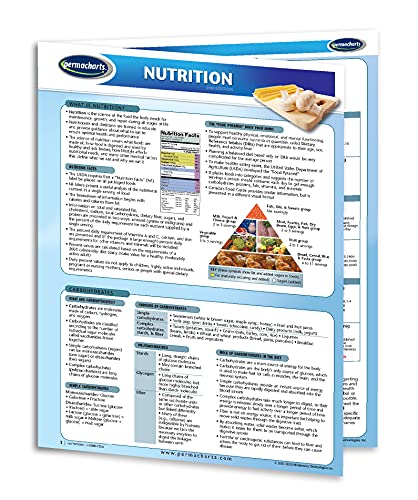 Health and Nutrition Guides - 4 Chart Bundle of Quick Reference Guides ...