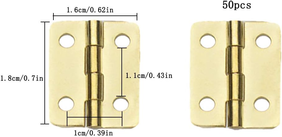 50 Pieces Mini Hinges, Stainless Steel Door Hinges, Small Hinges ...