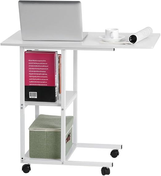 Bureau d’Ordinateur à Roulette de Lit, Table d’Ordinateur Portable à ...