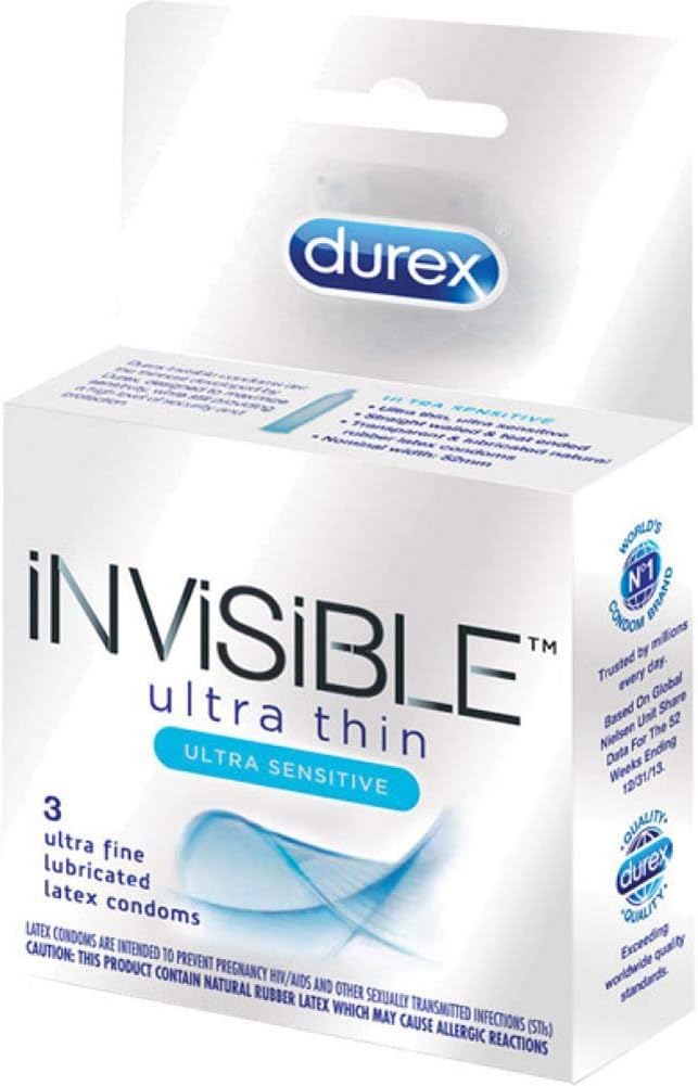 Amazon.com: Durex Invisible Ultra Thin & Ultra Sensitive Premium ...