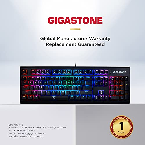 Gigastone GK-12 Mechanical Keyboard, Tactile Brown Switch, RGB LED ...
