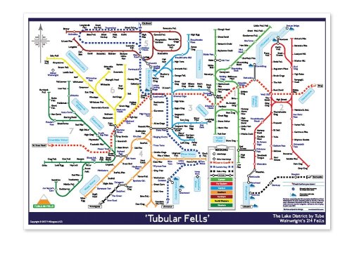 Buy The Tubular Fells Map of the Lake District - 214 Wainwright Summits ...