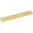 QOGRISUN 5-Pack Solid Brass Cabinet Pulls Back Plates, Rectangle ...